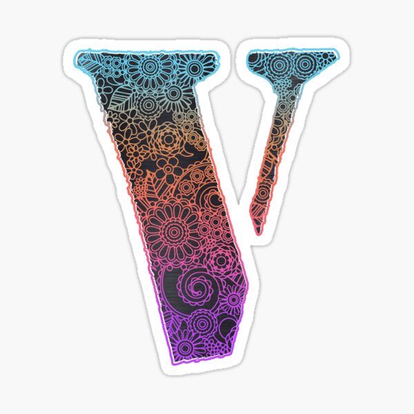 "Vlone and floral motifs , cool V" Sticker by MoSaid | Redbubble