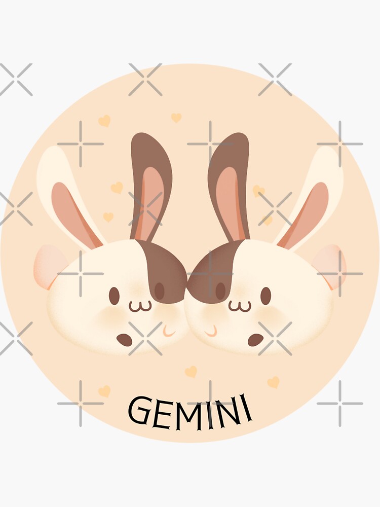 "Cute Kawaii Gemini Zodiac Sign Astrology Horoscope" Sticker by ...