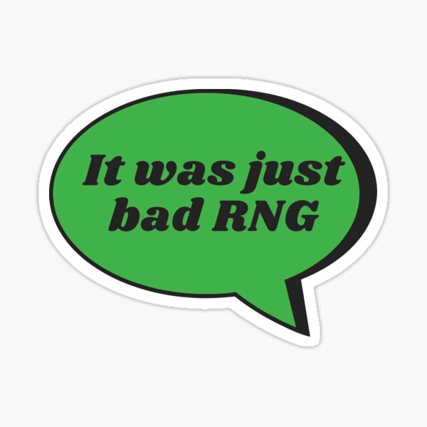 "Bad RNG Comic Speech Bubble Green" Sticker by DanLopesMerch | Redbubble