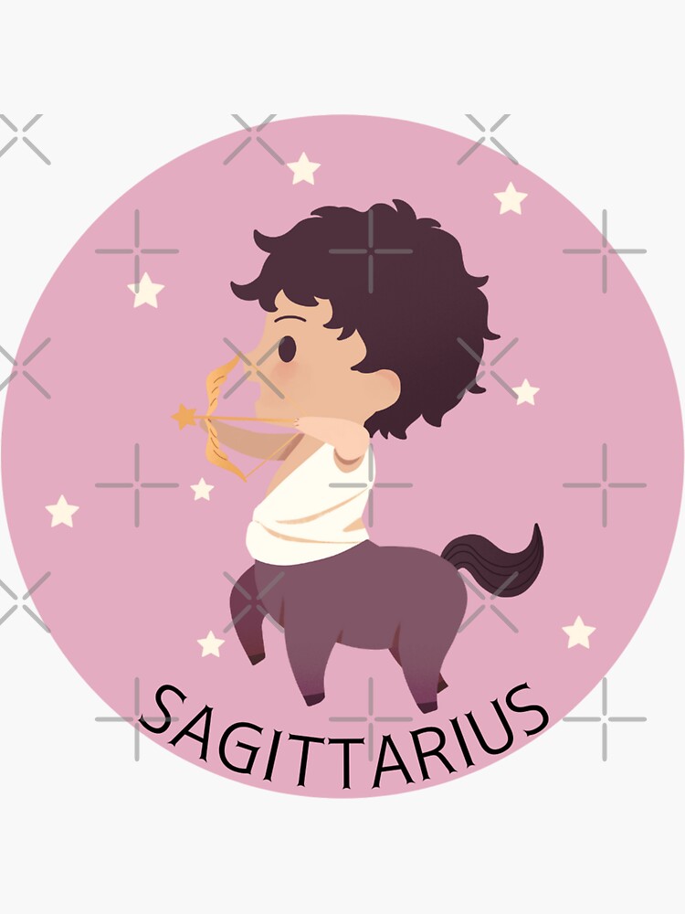 "Cute Kawaii Sagittarius Zodiac Sign Astrology Horoscope" Sticker by ...