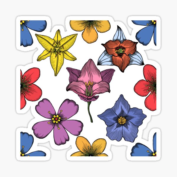 "Beautiful Blooms" Sticker by leafsquare | Redbubble
