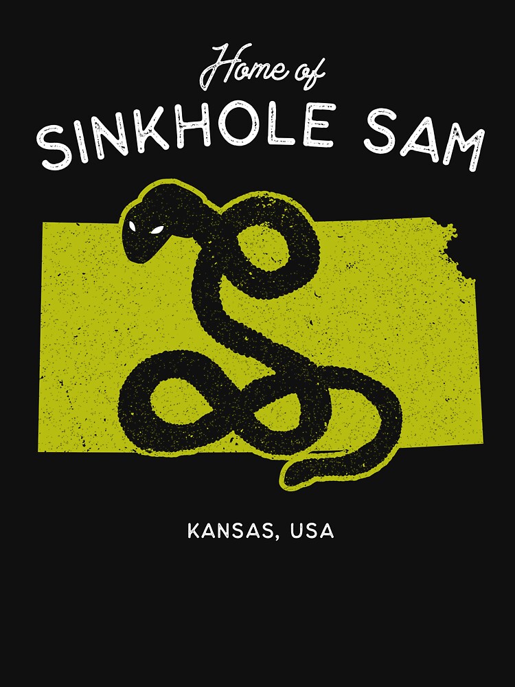 "Home of Sinkhole Sam - Kansas, USA Cryptid" T-shirt by strangeology ...