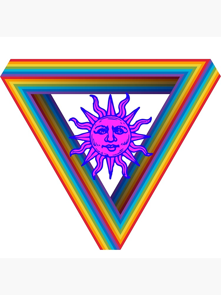 "Psychedelic Rainbow Sun Pyramid Sunshine Color Spectrum Psychonaut Art ...