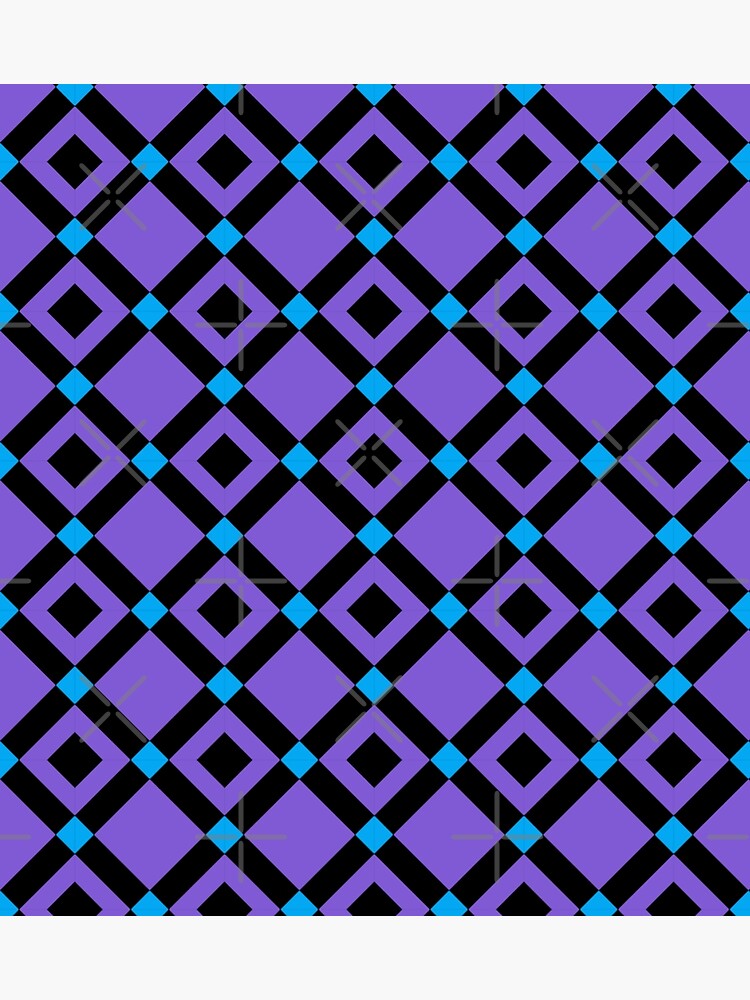 "SImple Blue Purple Black Squares Geometric Shapes Tile Pattern" Poster ...
