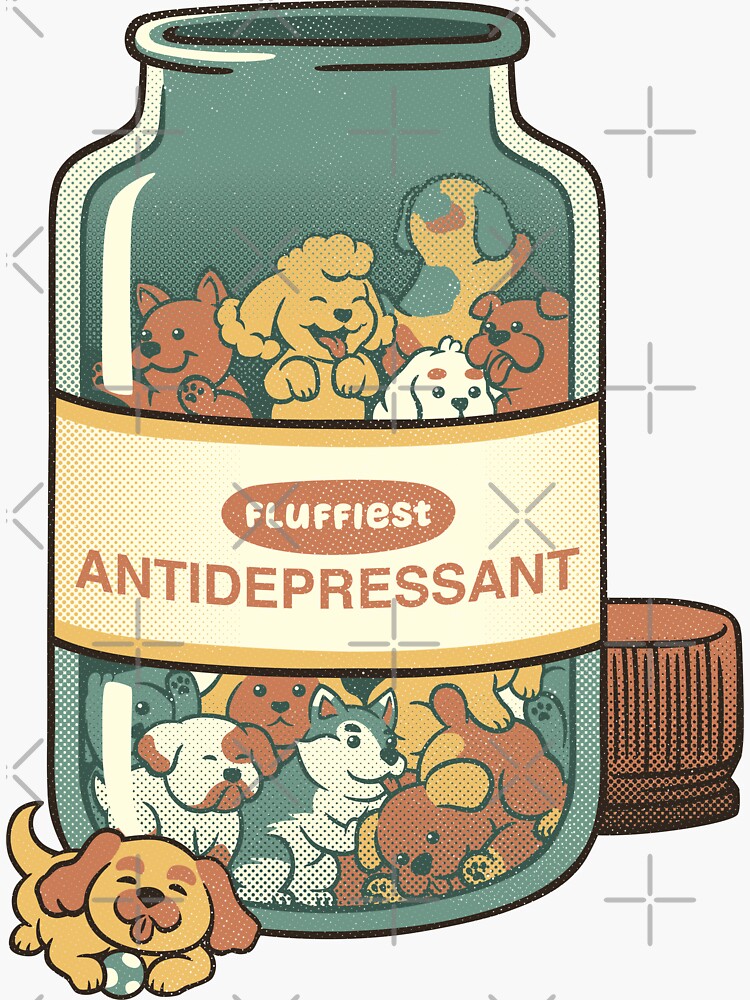 "Dogs Antidepressant by Tobe Fonseca" Sticker for Sale by tobiasfonseca ...