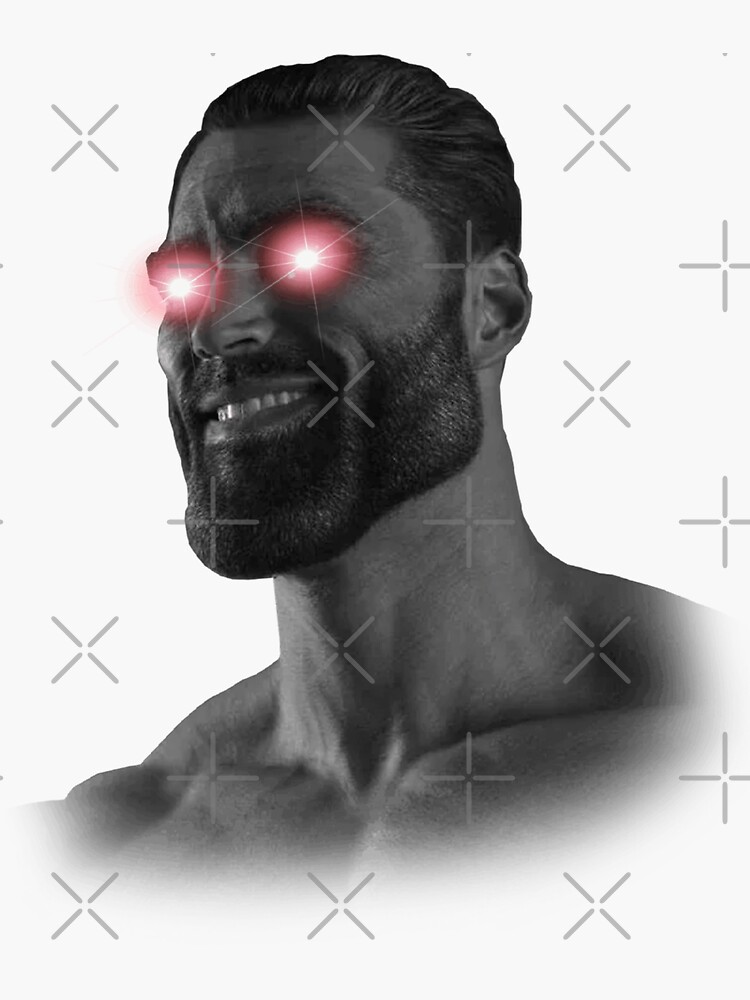 "Gigachad SuperHero" Sticker by Texterous | Redbubble