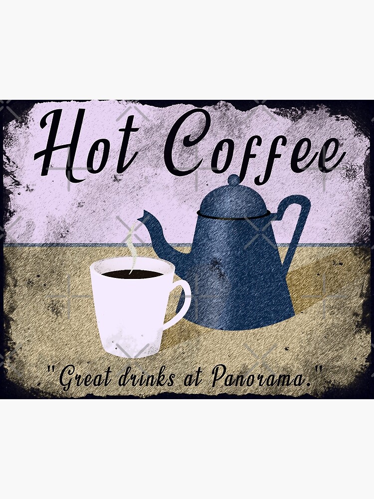 "Grunge Rusty Texture Blue Sign Coffee Teapot Cafe" Metal Print for ...