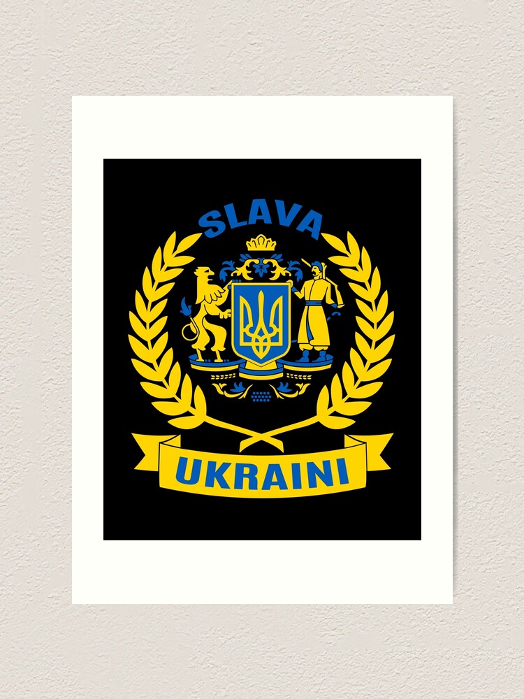 "Slava Ukraini - National Ukrainian Symbol,Tryzub" Art Print by ...