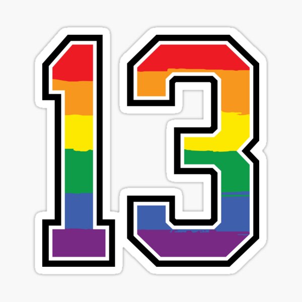 "Number 13 Rainbow LGBT pride thirteen" Sticker for Sale by ...
