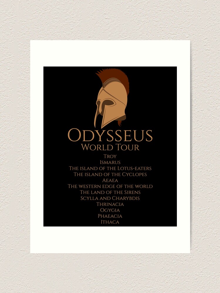 "Odysseus World Tour - Ancient Greek Mythology - Epic Poetry" Art Print ...