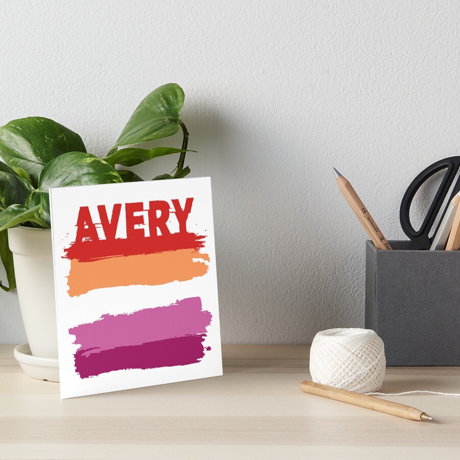 "Avery lesbian name Rainbow LGBT pride" Art Board Print by ...