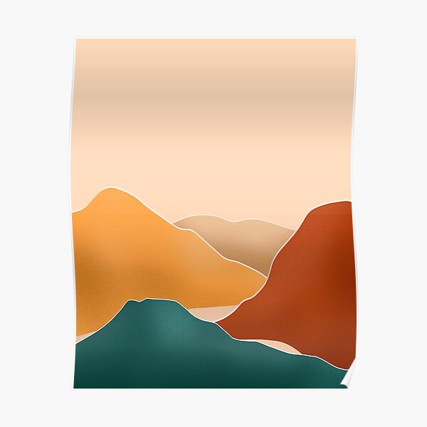 "Modern Earthy Tones Mountains 32" Poster for Sale by gusstvaraonica ...