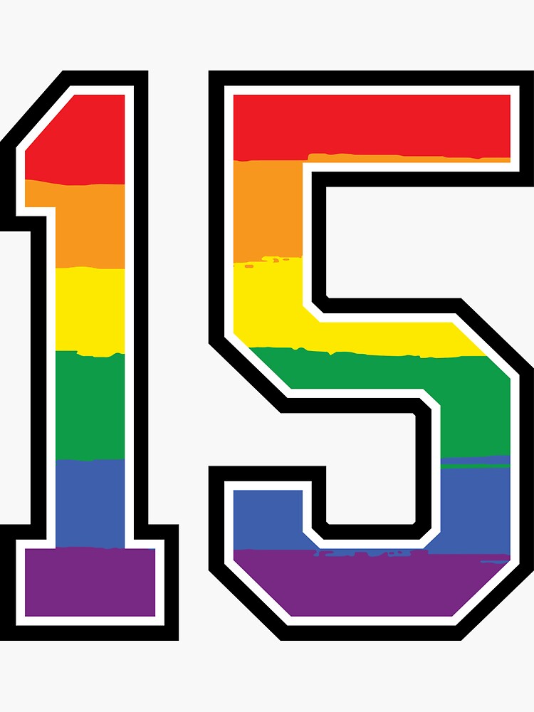 "Number 15 Rainbow LGBT pride fifteen" Sticker for Sale by ...