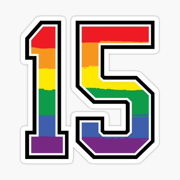 "Number 15 Rainbow LGBT pride fifteen" Sticker for Sale by ...