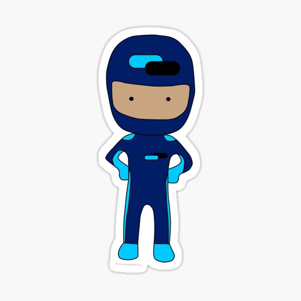 "Blue Pit Crew / Driver - DoodleAndDrive" Sticker by DoodleAndDrive ...