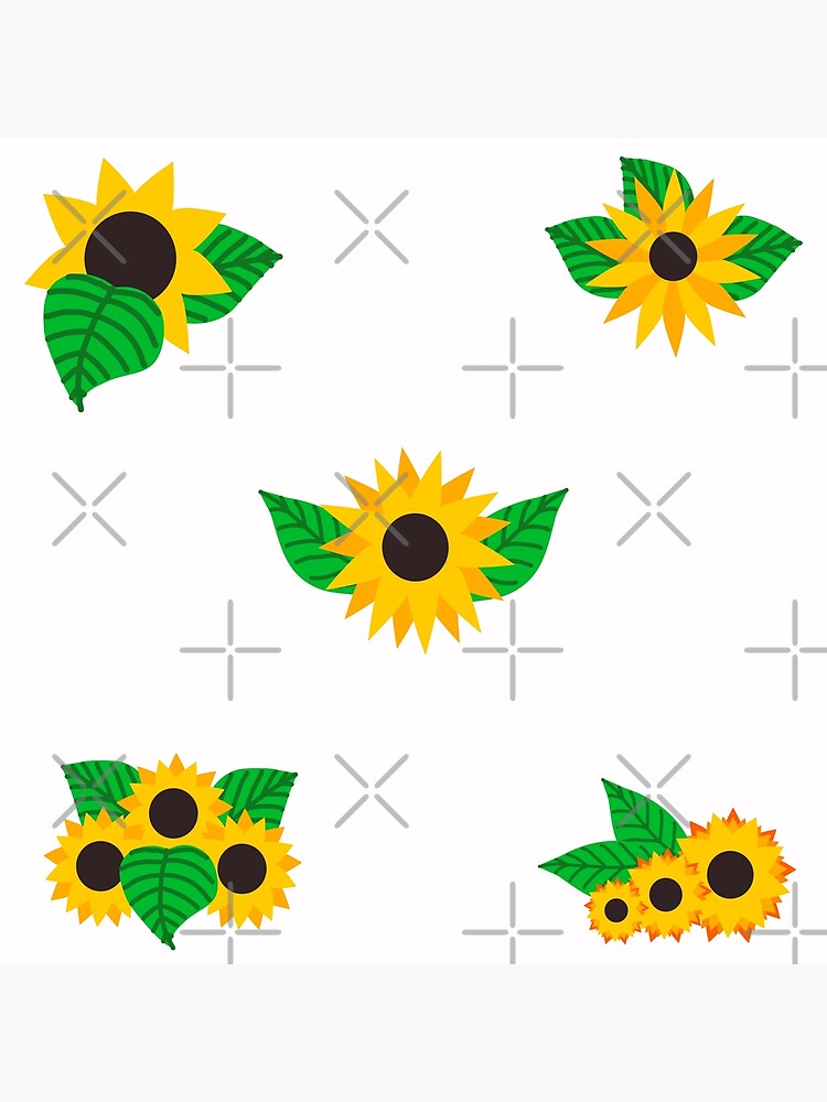 "Sunflowers with Leaves Sticker Pack" Poster for Sale by Trinket-Tricks ...