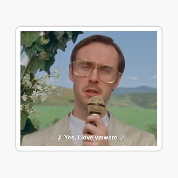 "Yes, I love vmware" Sticker by IBCIBC | Redbubble