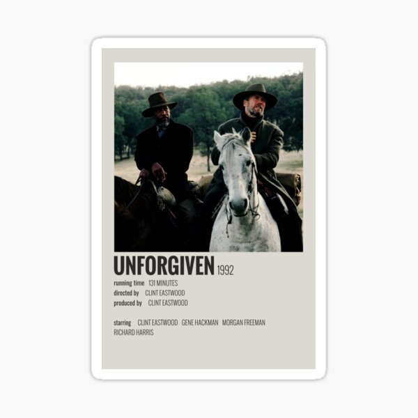 "Unforgiven (1992)" Sticker for Sale by MoviePolaroid | Redbubble