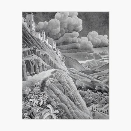 "Castrovalva (Mountain Village) by M.C. Escher" Art Board Print for ...