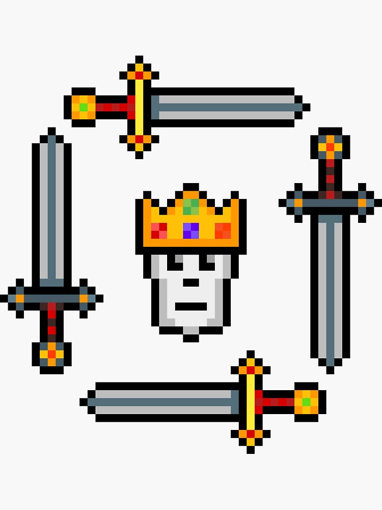 "Pixel Skull Swords" Sticker by Deucethejuice | Redbubble