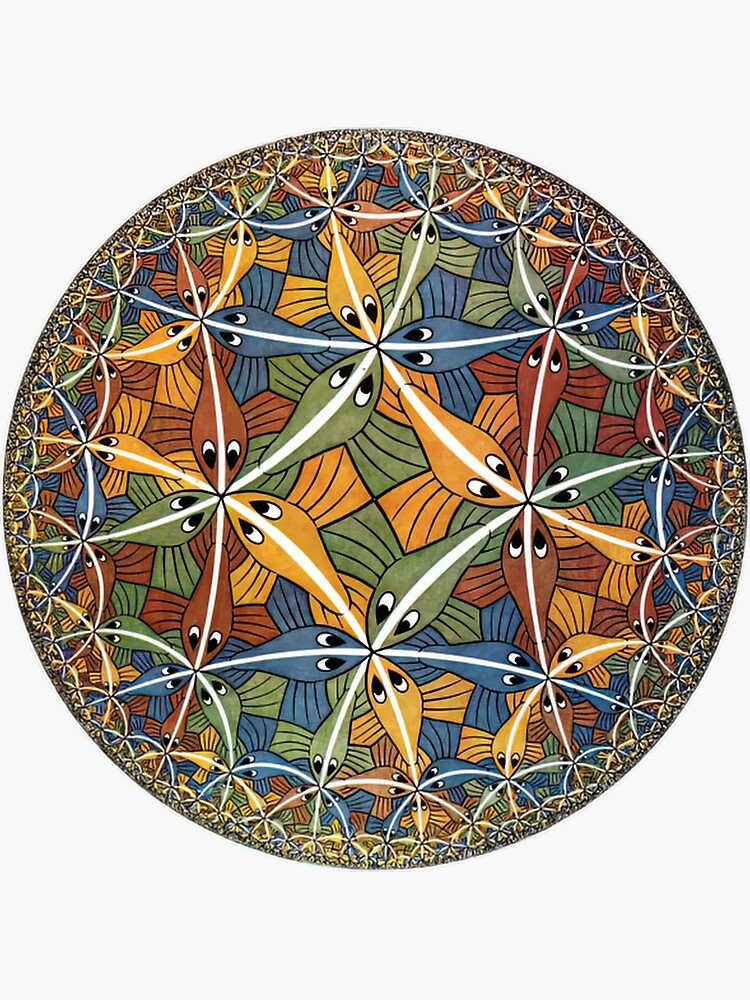 "Circle Limit III by M.C. Escher" Sticker for Sale by AestheticsXarts ...