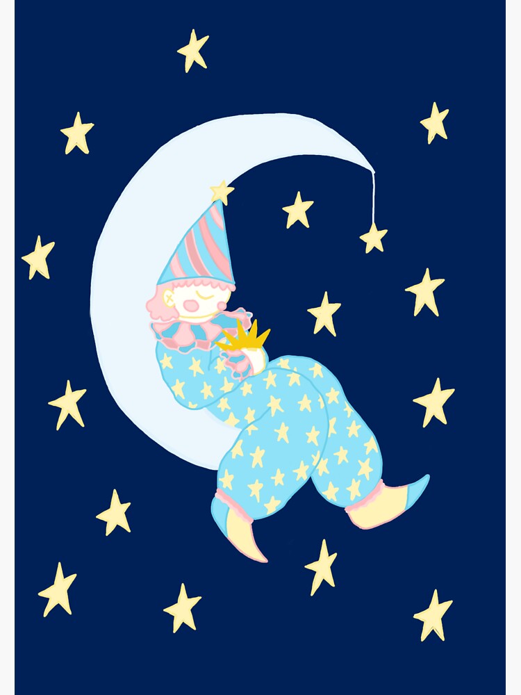"Moon Clown with star" Sticker by memarabord | Redbubble