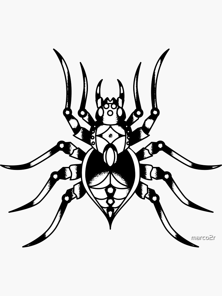 "stippling shading spider" Sticker by marco2r | Redbubble