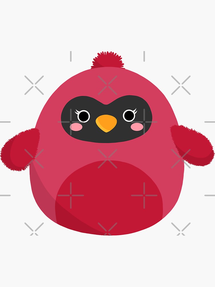 "Cazlan the Cardinal Squish" Sticker by carolinecad | Redbubble