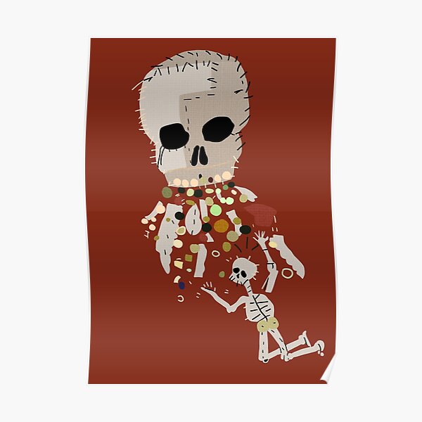 "Our Flag Means Death Vomiting Skull On Skeleton Flag Design" Poster ...