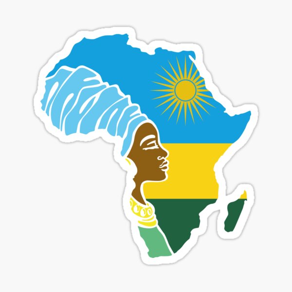 "Rwanda Rwanda Rwandan flag on Africa map and a proud African woman ...
