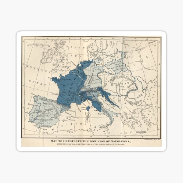 "First French Empire 1810 Napoleonic Vintage Map" Sticker for Sale by ...
