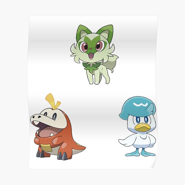 Póster «Fuecoco Sprigatito Quaxly - Arrancador de agua de hierba de ...