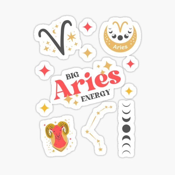 "Aries Sticker Sheet | Big Aries Energy | Retro Astrology Pack | Fun ...