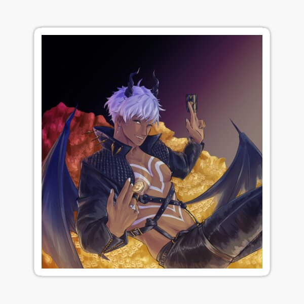 "Mammon (Obey Me) Demon Form" Sticker for Sale by angryartmeme | Redbubble