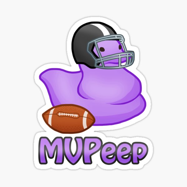 "NFL Football Peeps - Purple Marshmallow Peep Chick w/ Helmet" Sticker ...