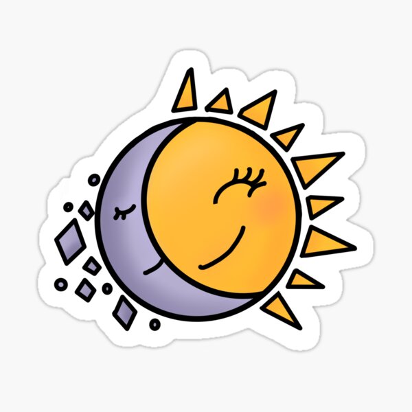 "Happy Sun and Moon" Sticker by Jadakin | Redbubble