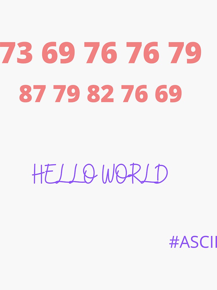 Hello World In Ascii Code
