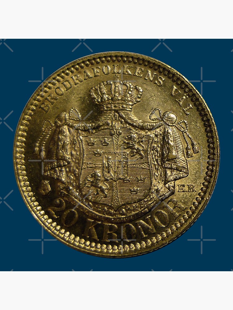 "Swedish 20 kroner gold coin of the Scandinavian Monetary Union" Poster ...