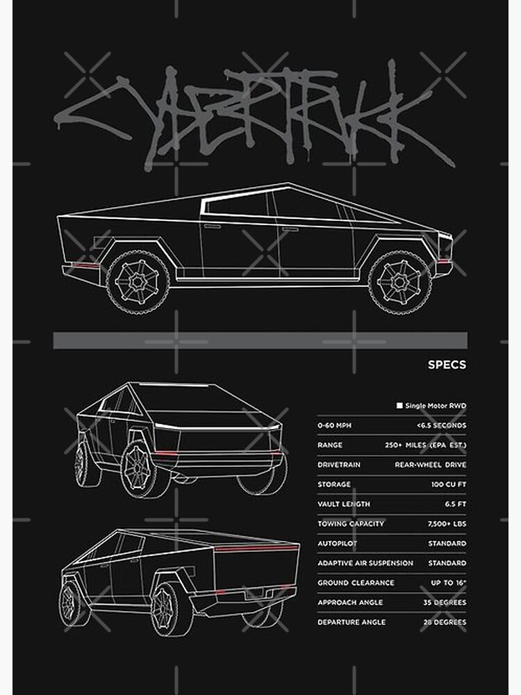 "Tesla CyberTruck Blueprints" Sticker for Sale by cashmere42 | Redbubble