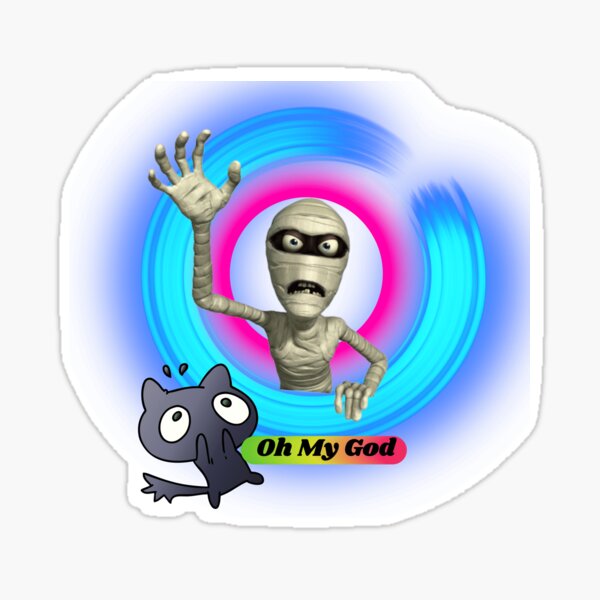 "scared cat" Sticker by Rapilove | Redbubble