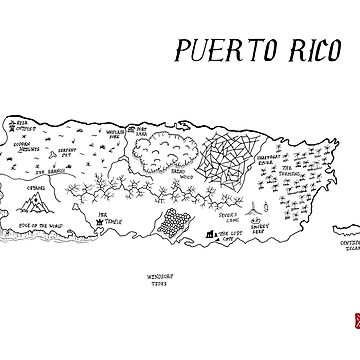 Lámina rígida for Sale con la obra «Puerto Rico como un mapa de ...