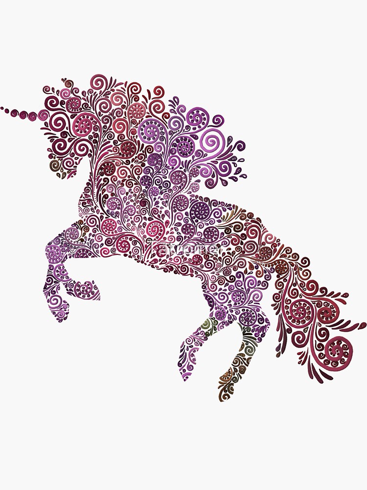 Psychedelic Unicorn Sticker For Sale By Tatromer Redbubble