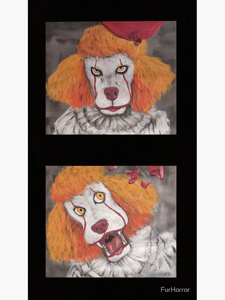 "Poodle clown" Sticker by FurHorror | Redbubble