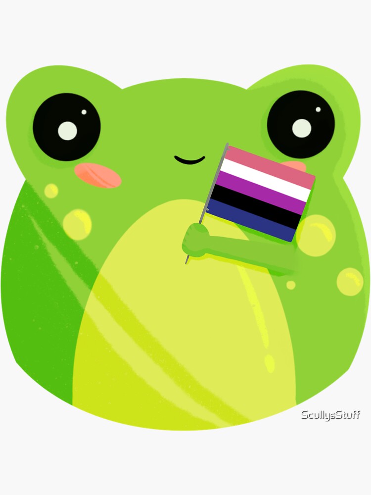 "Cute lil' Genderfluid Pride Flag Frog" Sticker by ScullysStuff | Redbubble