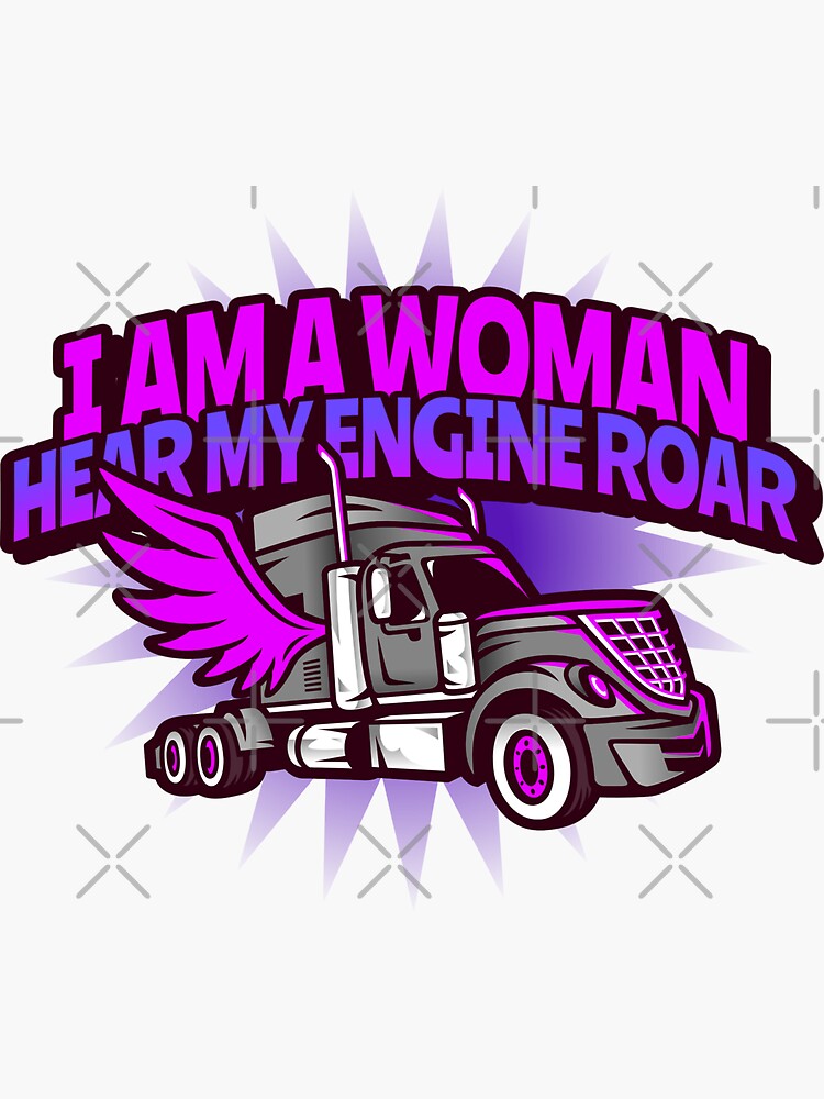 "Lady Trucker Driver, women who drive trucks" Sticker for Sale by ...
