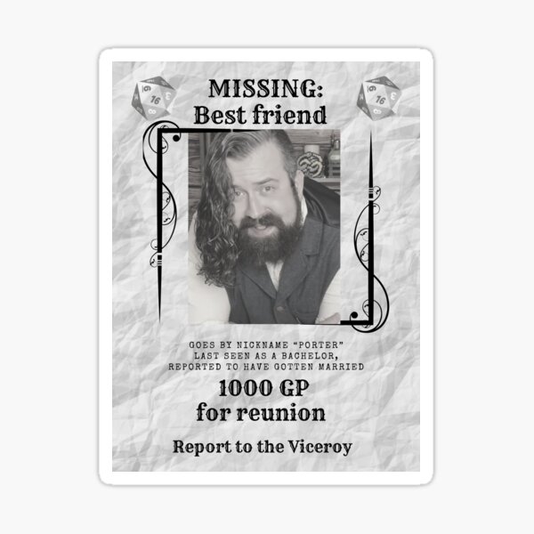 "Porter Wanted Poster" Sticker for Sale by 7thSanctum | Redbubble