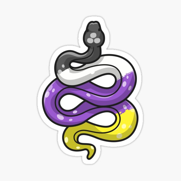 "Gender Non-binary Pride Stuff LGBT Snake Reptile Lover" Sticker by ...