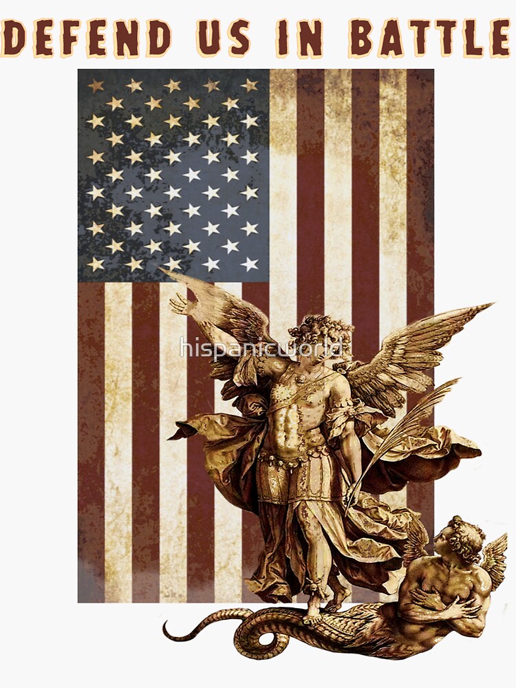 "St Michael the Archangel Angel Catholic Saint United States Flag US ...