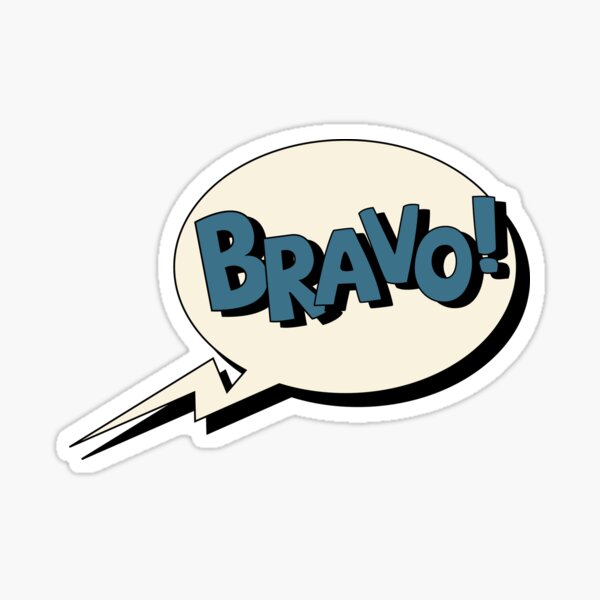 "Comic Bubble in Pop Art Style with Expressions Bravo" Sticker for Sale ...