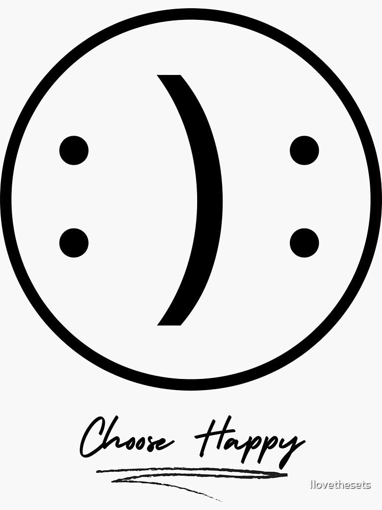 "Choose Happy Smiley Frown" Sticker by Ilovethesets | Redbubble